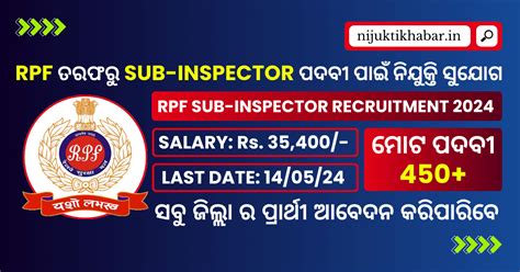 Rpf Si Recruitment 2024 Apply Online For 450 Sub Inspector Si