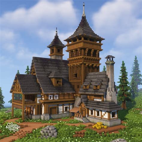 Medieval House In Minecraft Minecraft Dark Gothic House Spruce