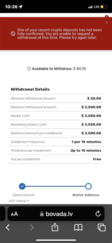 Cant Withdraw Rbovada