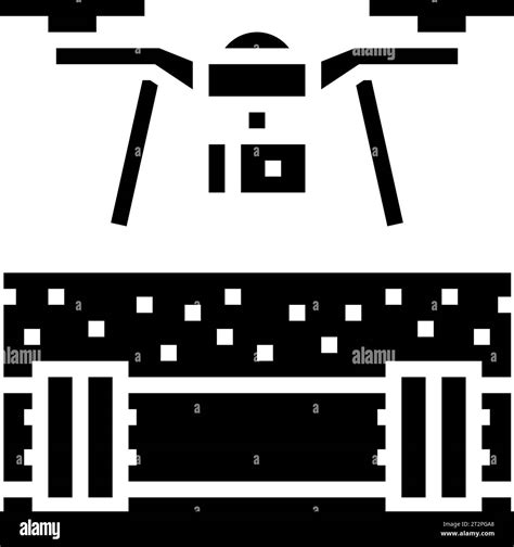 Pipeline Inspection Drone Glyph Icon Vector Illustration Stock Vector Image And Art Alamy