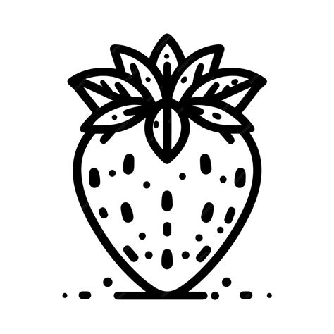 Simple Celan Line Art Illustration Of Strawberry Premium Ai Generated Vector