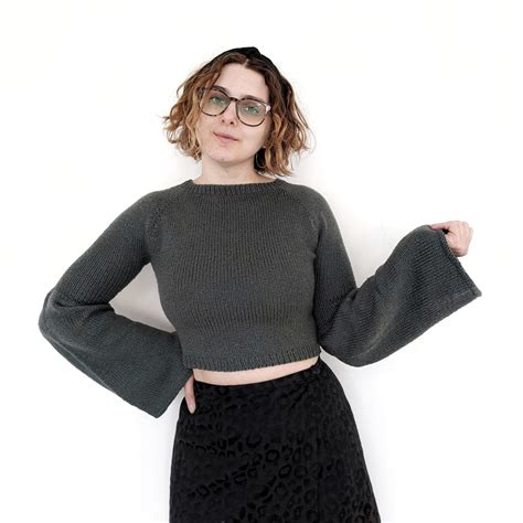 Cropped Jumper Knitting Pattern Knit Beginner Cropped Sweater
