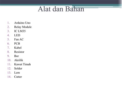 Control Fan Ac Using Temperature Sensor Lm35 Based On Arduino Uno Pptx