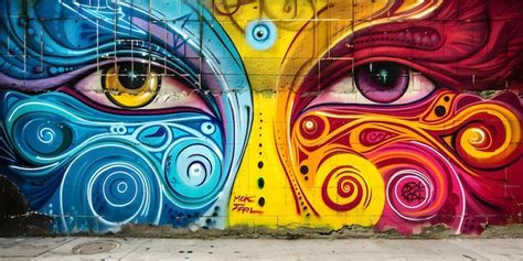Graffiti Mural On An Urban Street Wall Concept Street Art Urban