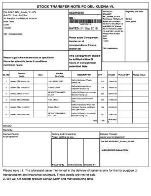 Stock Transfer Note Format Fill Online Printable Fillable Blank PdfFiller