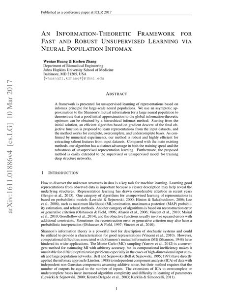 Pdf An Information Theoretic Framework For Fast And Robust