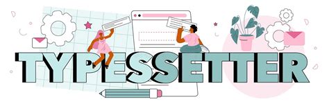 Typersetter Typographic Header Website Constructing Stock Vector Illustration Of Programmers