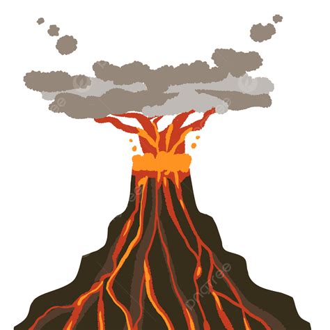 Clipart De Ilustração De Vulcão Eruptipn Png Vulcão Erupção