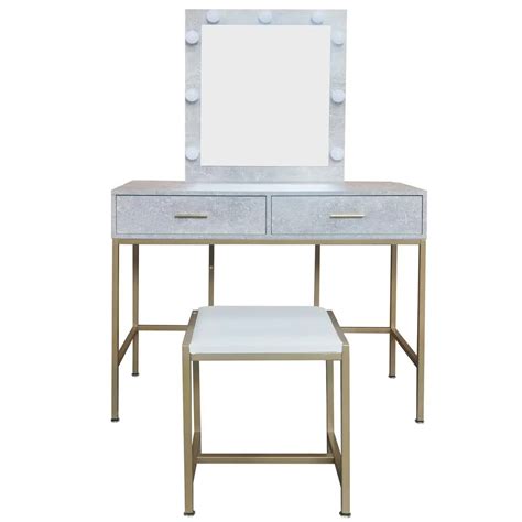 Купити Туалетний столик з дзеркалом та підсвіткою табурет Avko Adt13 Beton стіл косметичний