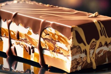 Premium Ai Image Image Of A Nougat Candy Bar In Close Up