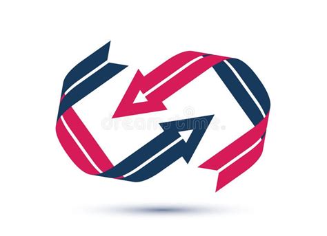 Loop Arrows Vector Logo Or Sign Double Arrows Refresh Symbol Teamwork Concept Cooperation And
