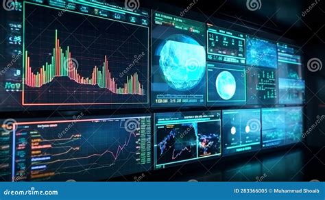 Insightful Financial Analysis Perspective View Of Monitor Screen