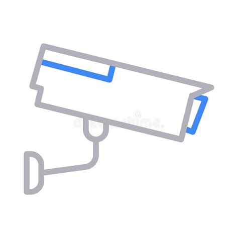 Security Camera Thin Line Color Vector Icon Stock Vector Illustration Of Mobile Looking
