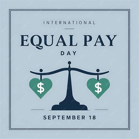 International Equal Pay Day Poster Vector Image Illustration Premium
