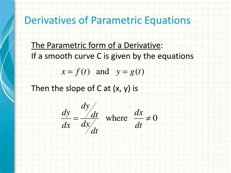 ppt parametric derivatives powerpoint presentation free download id 2536119