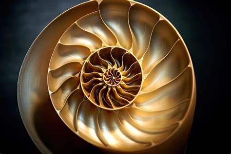 Premium Ai Image Nautilus Shell On A Dark Background 3d Illustration