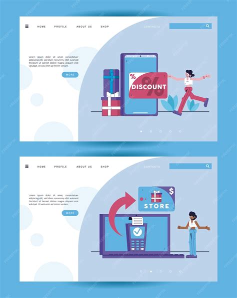 Premium Vector Shopping Illustration Interface Design Set Elements