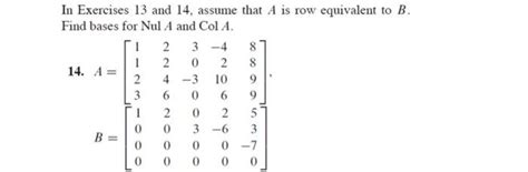 Solved In Exercises And Assume That A Is Row Chegg Com