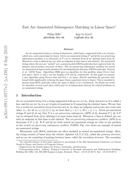 pdf fast arc annotated subsequence matching in linear space