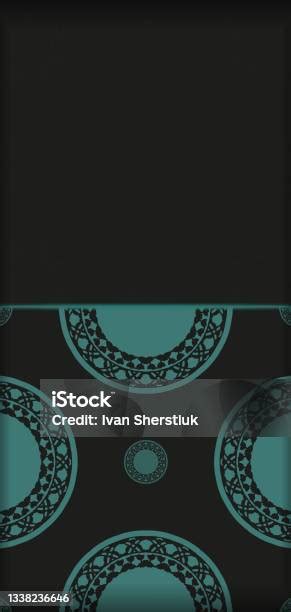 텍스트 및 추상 패턴에 대한 공간이 있는 초대 카드 디자인입니다 블루 그리스 패턴의 고급스러운 벡터 즉시 인쇄 블랙 컬러 엽서 디자인 0명에 대한 스톡 벡터 아트 및 기타