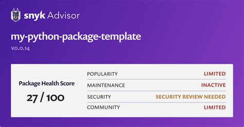 My Python Package Template Python Package Snyk
