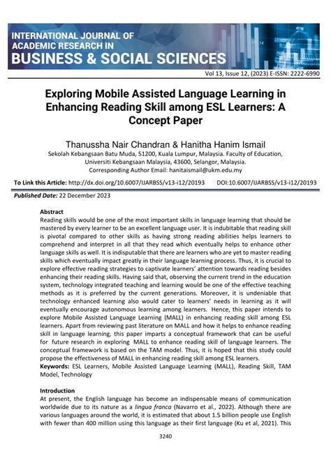 pdf exploring mobile assisted language learning in enhancing reading
