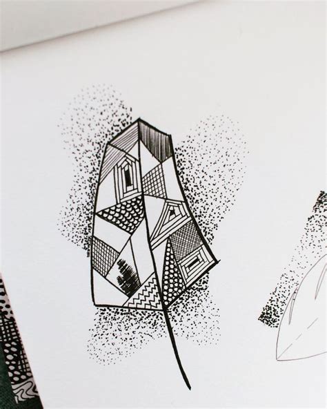 Geometrical Leaf Drawing Leaf Drawing Geometric Geometric Tattoo