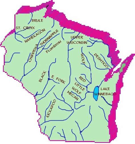 River Map Of Wisconsin
