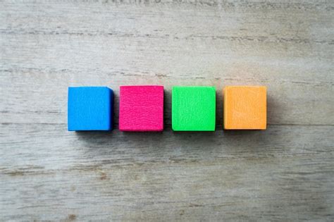 Premium Photo Four Colored Square Blocks