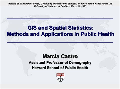 PPT GIS And Spatial Statistics Methods And Applications In Public Health PowerPoint