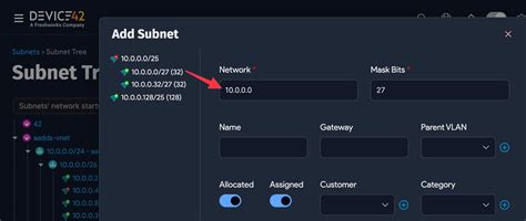 Subnet Tree View Device42