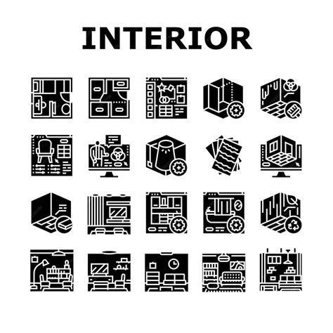 Premium Vector Interior Designer Office Icons Set Vector Architect