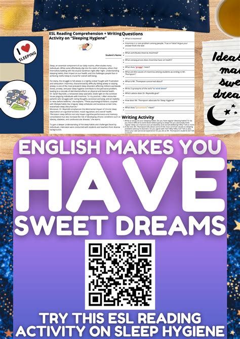 Esl Reading Comprehension Writing Activity Worksheet Sleep Hygiene