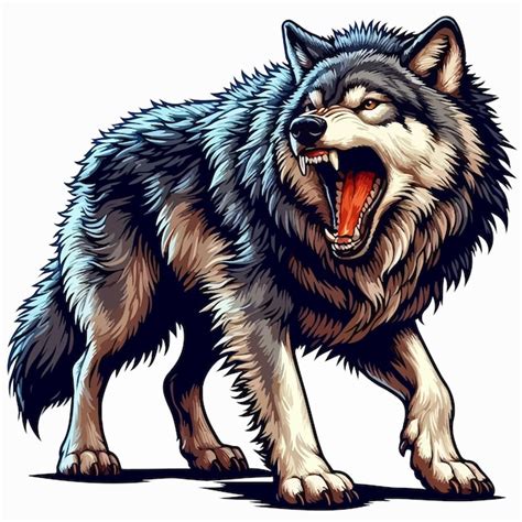 Premium Vector Cute Wolf Cartoon Vector On White Background