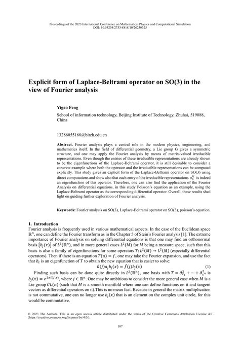 PDF Explicit Form Of Laplace Beltrami Operator On SO 3 In The View