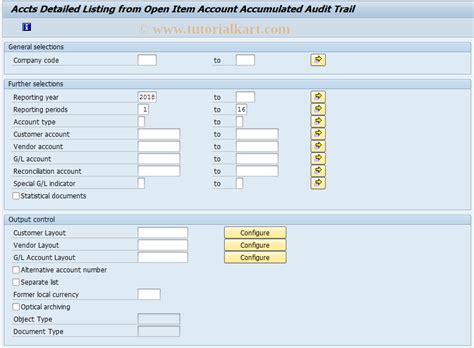 F C SAP Tcode Accum OI Audit Trail Display Extr