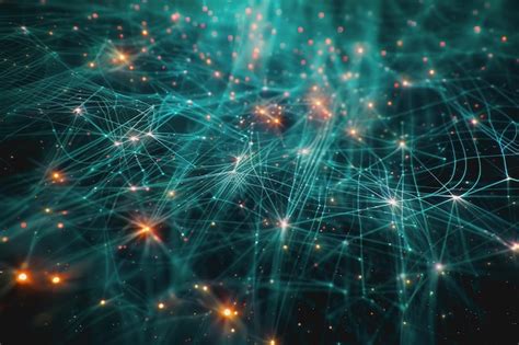 Global Network Connections Abstract Neural Networks Cyberspace Futuristic Grid Top View