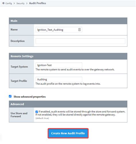 Audit Log And Profiles Ignition User Manual