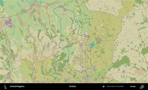 Torfaen Outlined United Kingdom Openstreetmap Humanitarian Stock
