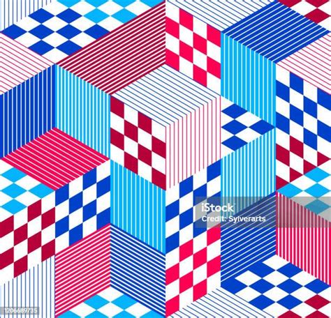 3d 큐브 원활한 패턴 벡터 배경 마름모와 삼각형 차원 블록 건축 및 건설 기하학적 디자인 0명에 대한 스톡 벡터 아트 및 기타