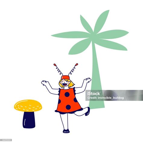 놀이 공원에서 얼굴 재생 및 바보그림 무당 벌레의 의상을 입고 작은 장난 소녀 캐릭터 Theatrical Performance에