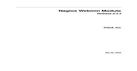 Pdf Nagios Webmin Module Dokumentips