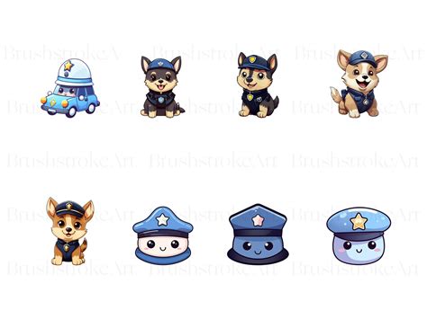 Kawaii Police Clipart Policeman Police Dog Cute Police Clipartset