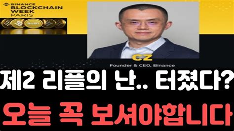 리플전망 미국 소비자물가지수cpi 발표를 앞두고 제2의 리플에 난이 터졌다 오늘 영상은 꼭 보셔야합니다 리플전망