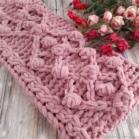 Схема узора №71 из Alize Puffy для плюшевого пледа в интернет магазине на Ярмарке Мастеров