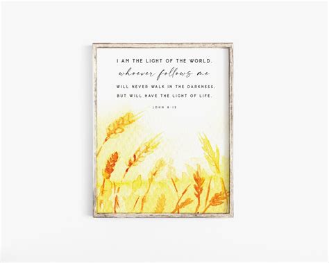 I Am The Light Of The World Whoever Follows Me John 812 Bible Etsy