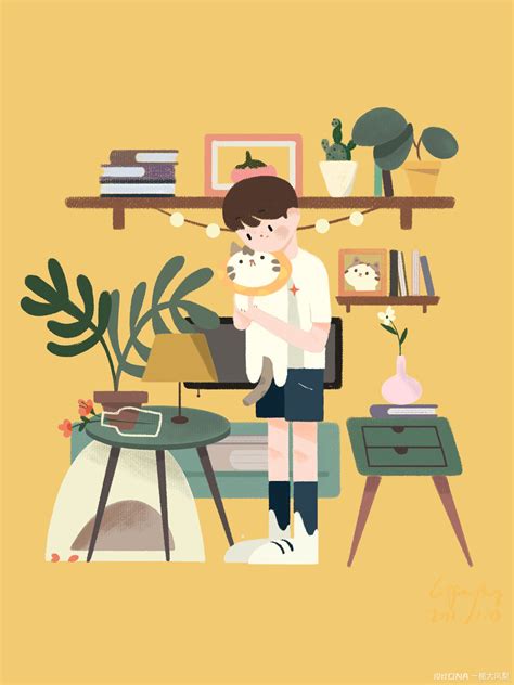 撸猫风格插画设计作品 设计人才灵活用工 设计dna