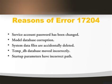 SQL Server FCB Open Failed Error PPT