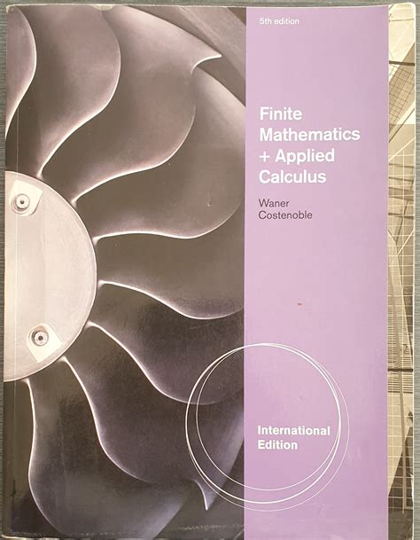 Finite Mathematics Applied Calculus 5th Edition By Waner Costenoble
