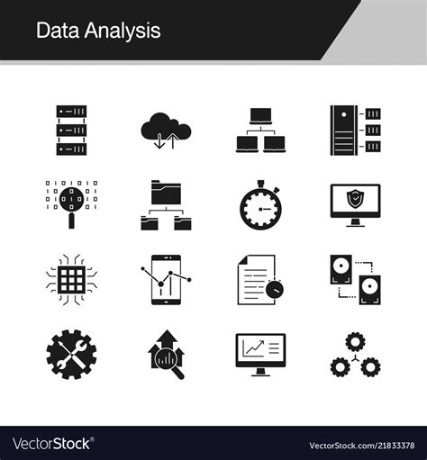 Data Analysis Icons Design For Presentation Vector Image